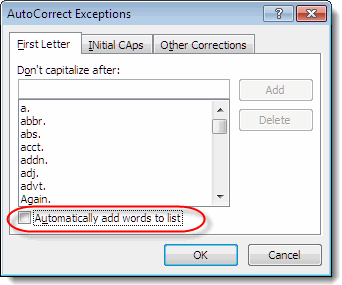 AutoFormat and AutoCorrect